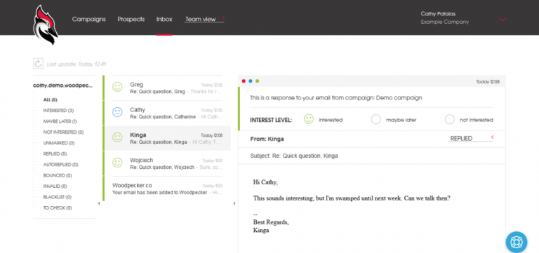 Automated email follow-up with Woodpecker